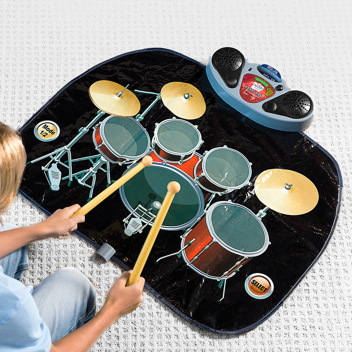 Rock N Roll Electronic Drum Mat | 8 Drum Sounds | Sharper Image