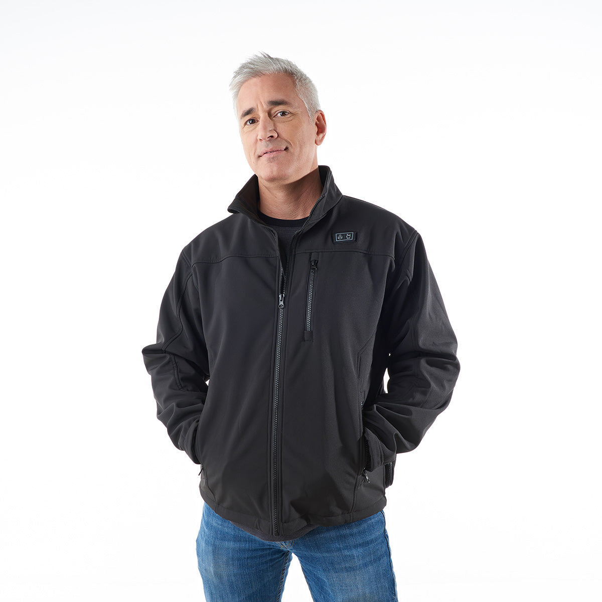 Men's Rechargeable Heated Softshell Jacket by Sharper Image