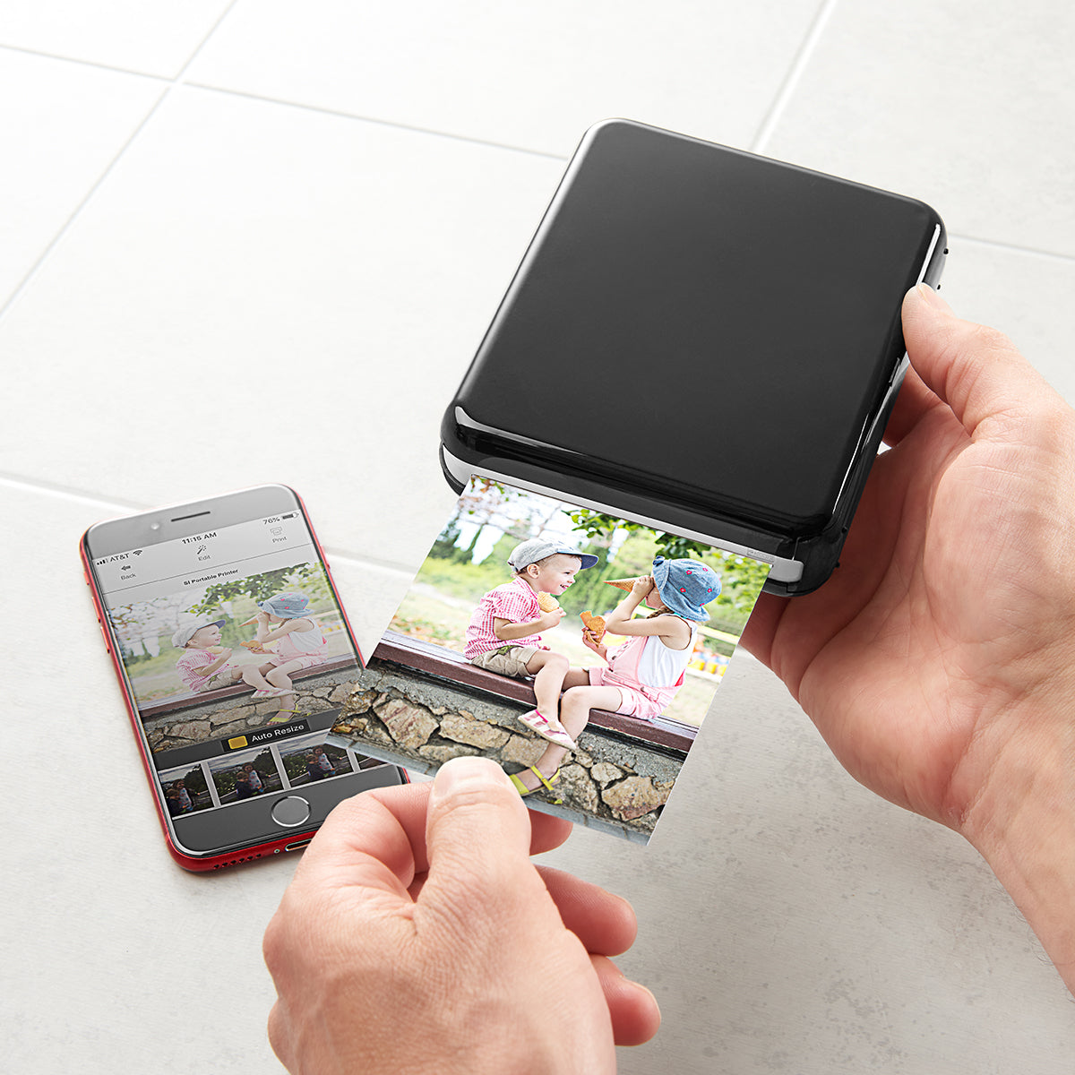 Portable Photo Printer by Sharper Image | 3x3 Instant Prints