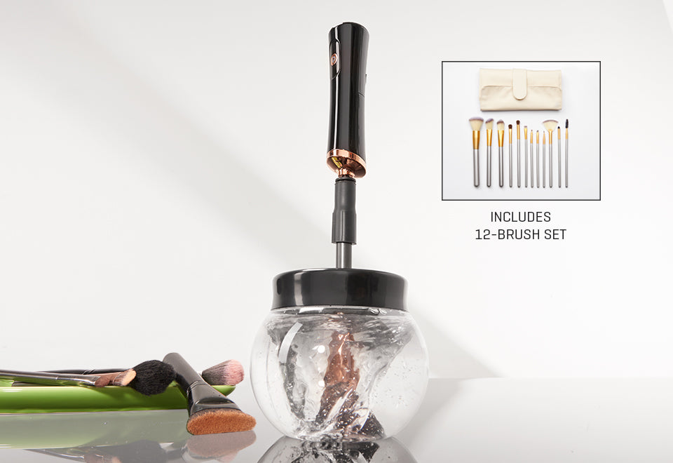 Make Up Brush Cleaner With Brush Set – Sharper Image