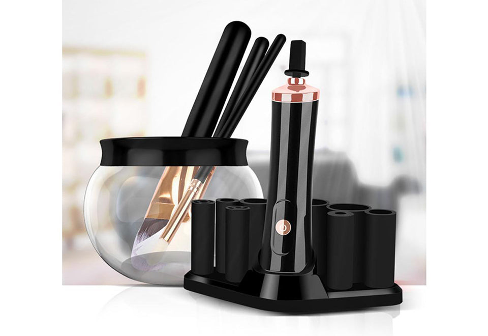 Make Up Brush Cleaner With Brush Set – Sharper Image