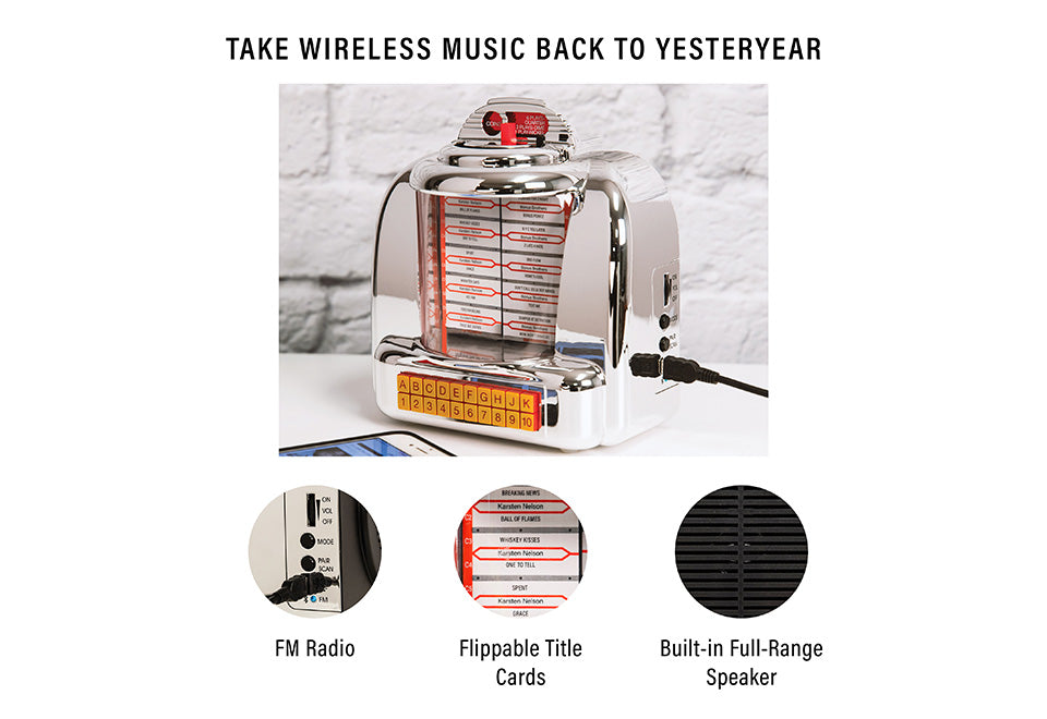 Tabletop Diner Jukebox Radio with Bluetooth – Sharper Image