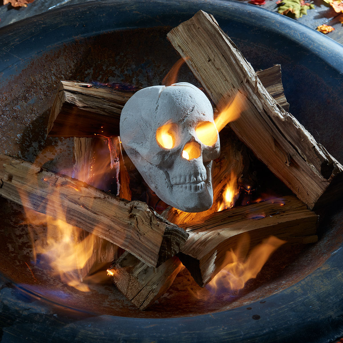 Ceramic Fireproof Fire Pit Skull – Sharper Image