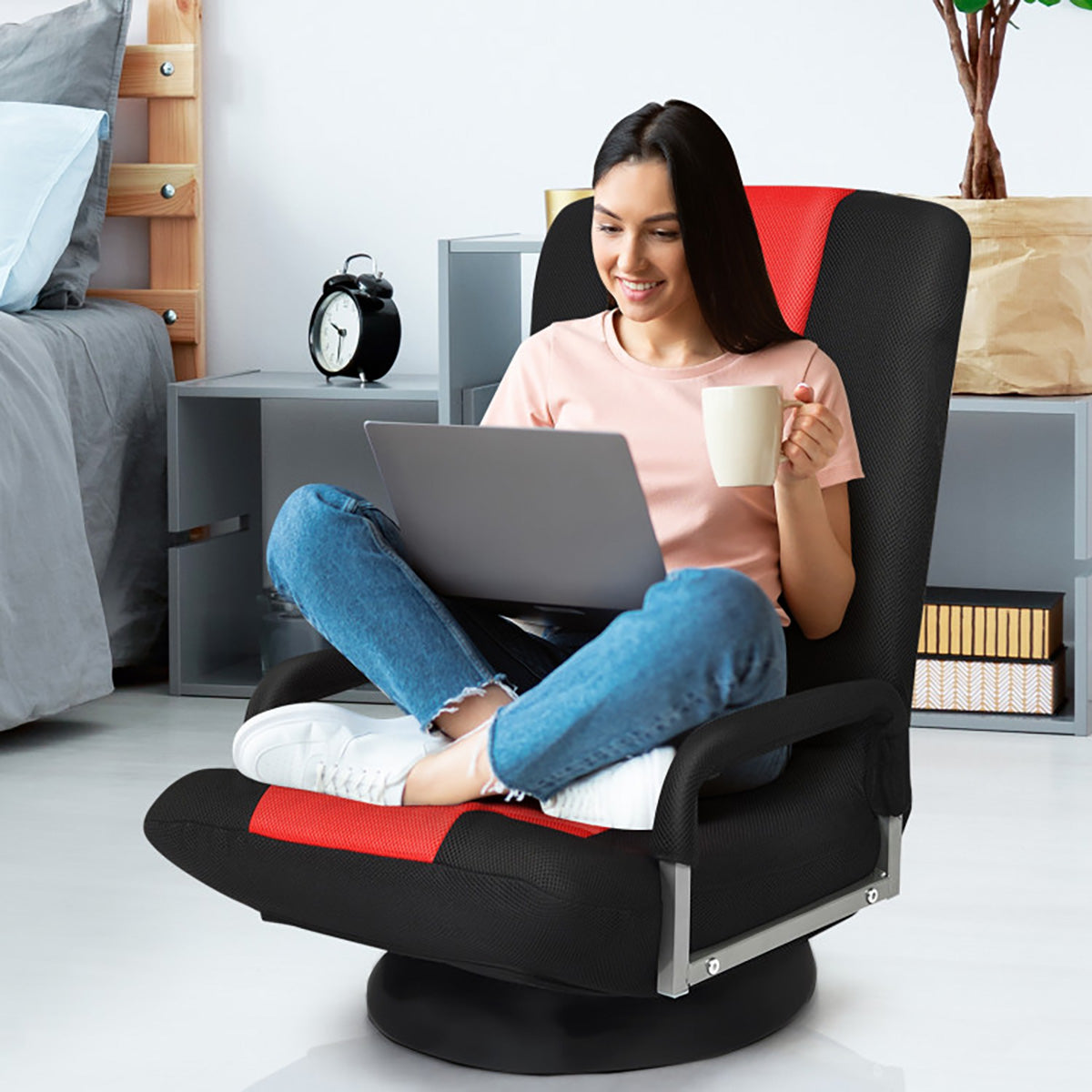 360 Degree Swivel Gaming Floor Chair | Gaming Seating | Sharper Image