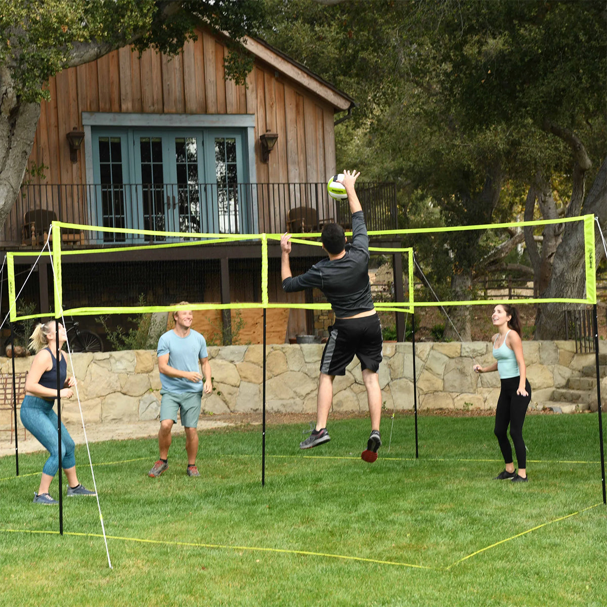 4-Square Volleyball Badminton Set Combo – Sharper Image