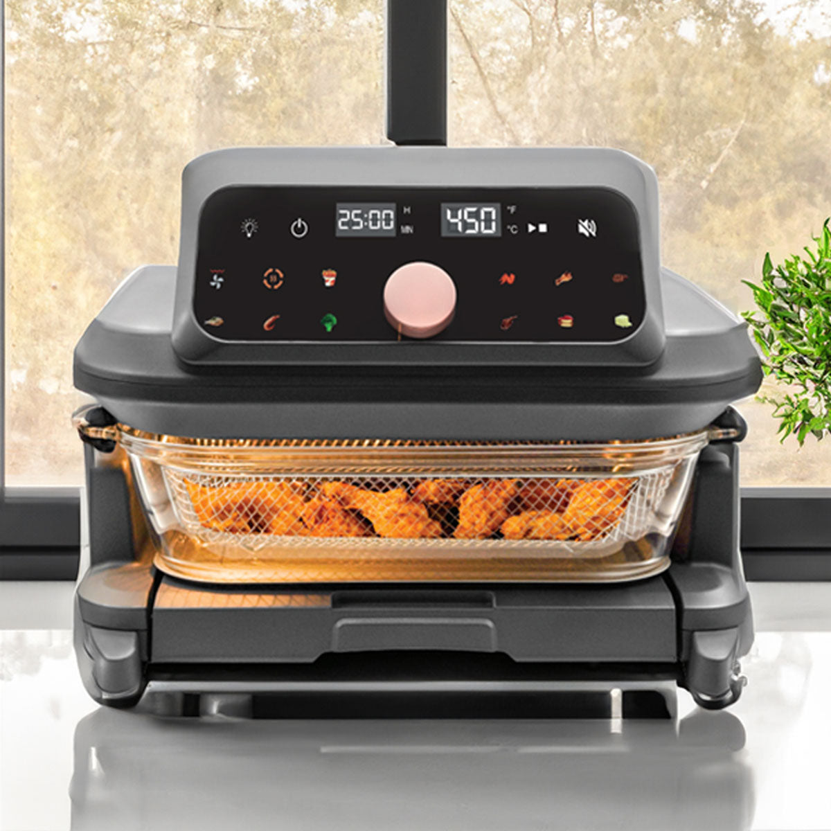 Touch IQ 6QT Glass Container Air Fryer – Sharper Image