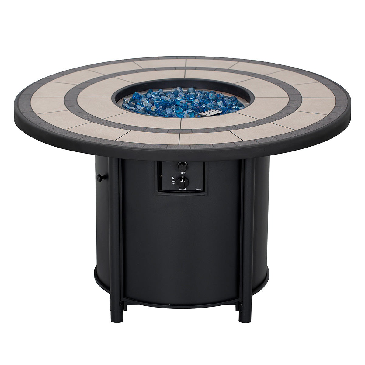 Round Propane Gas Fire Pit Table – Sharper Image