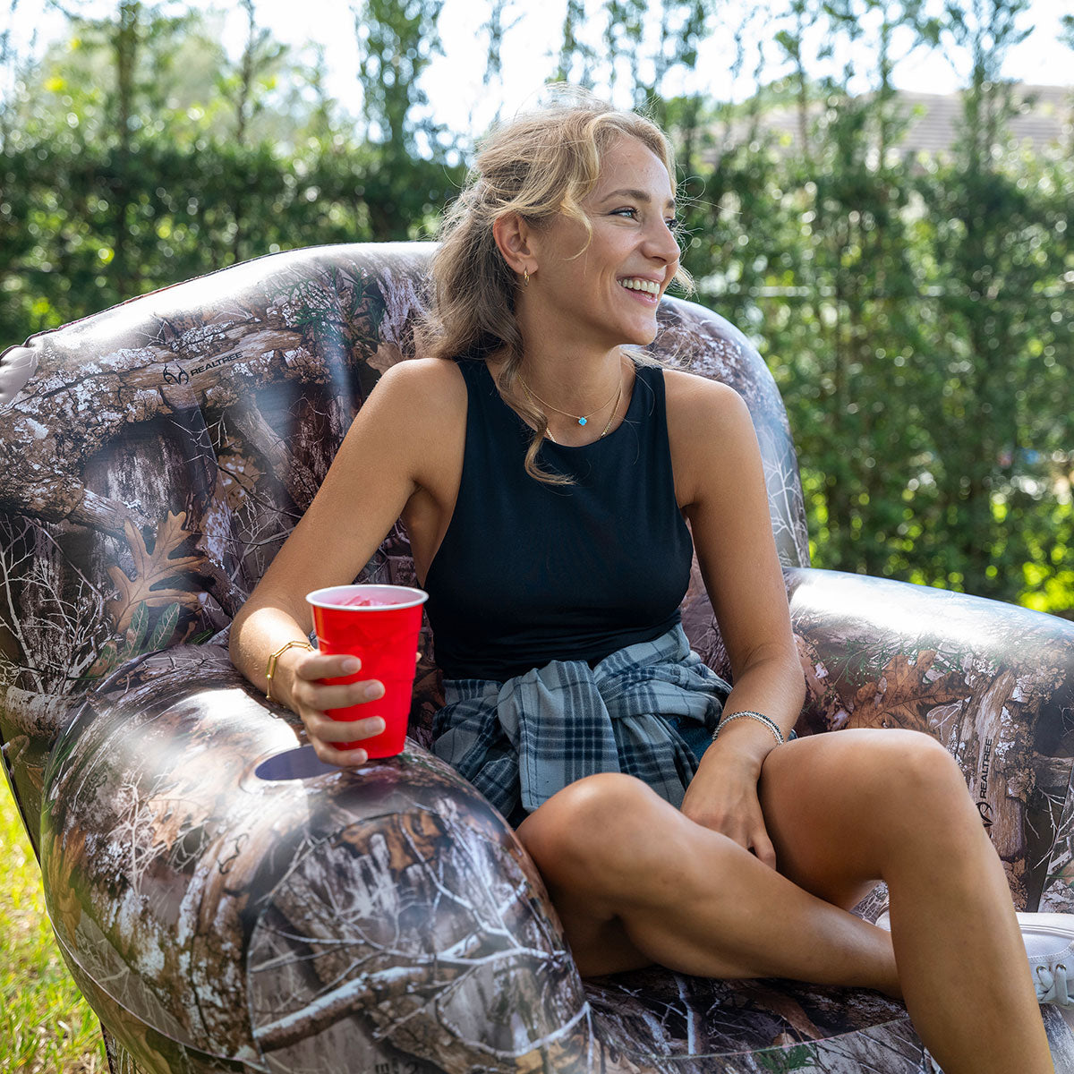 Camo Inflatable Arm Chair – Sharper Image