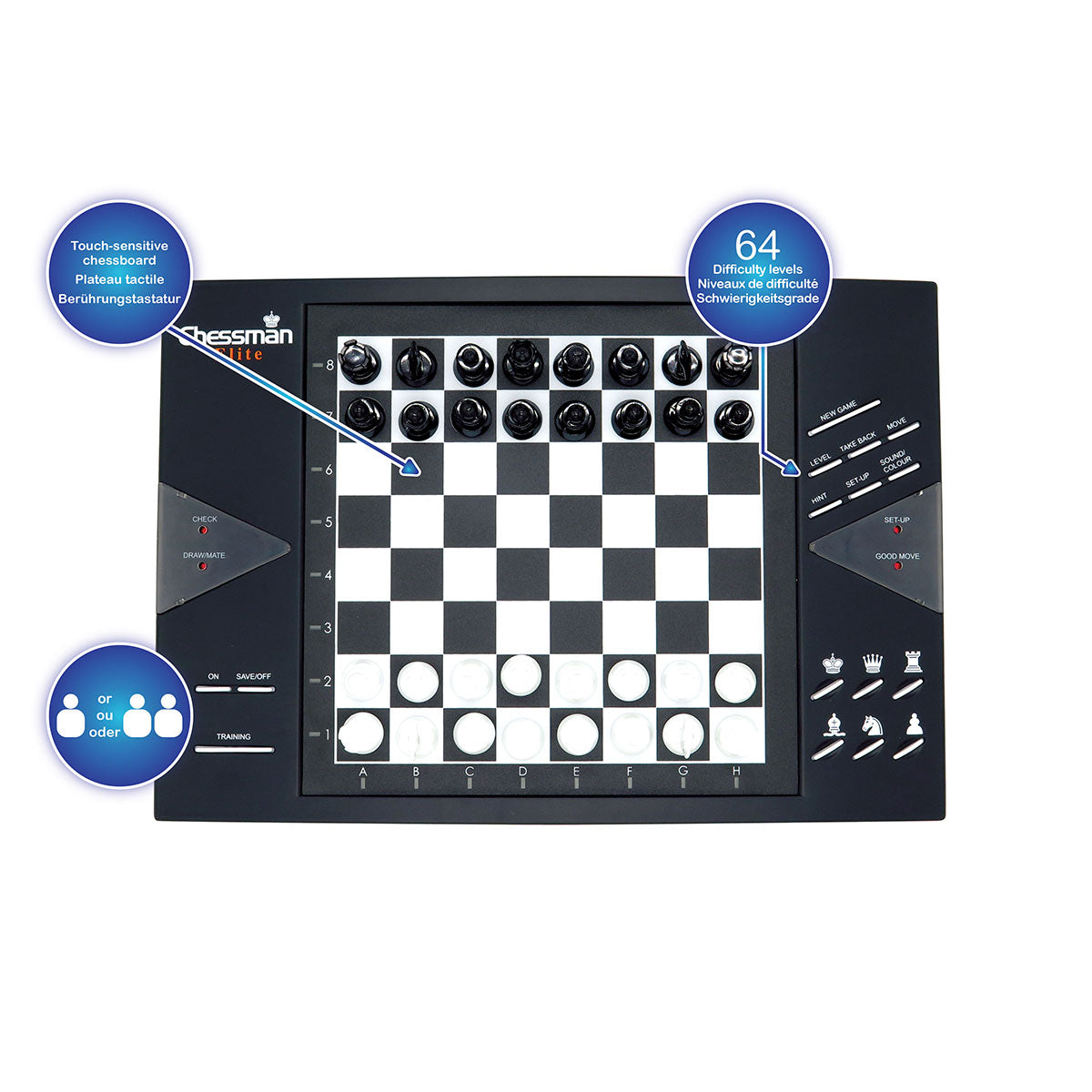 Electronic Chess Game | 64-Level Digital Chess Board | Sharper Image