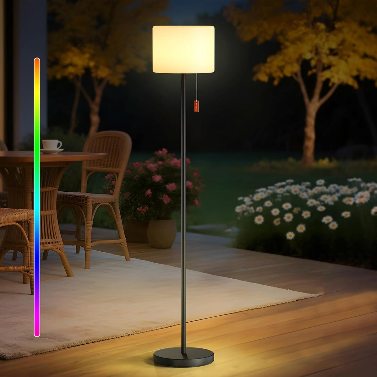 Solar Rechargeable LED Outdoor Floor Lamp – Sharper Image
