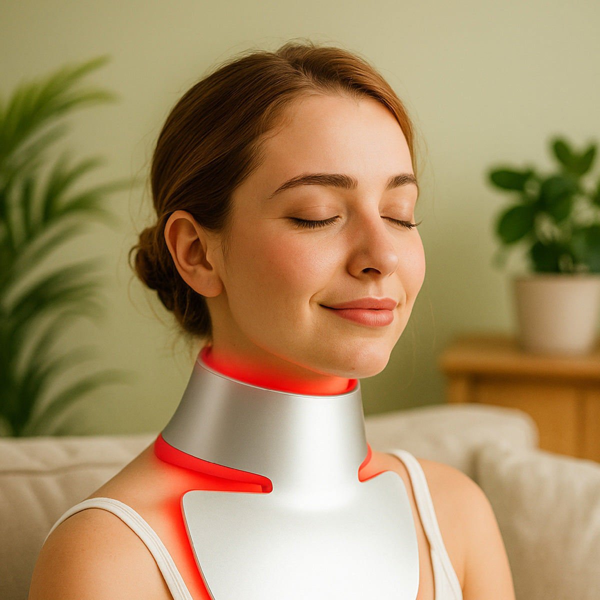 LED Light Therapy Neckplate – Sharper Image